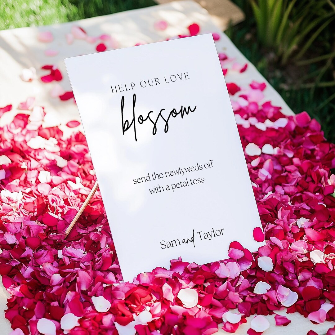 Petal Toss Sign Template, Wedding Send off Sign, Petal Toss Send Off ...