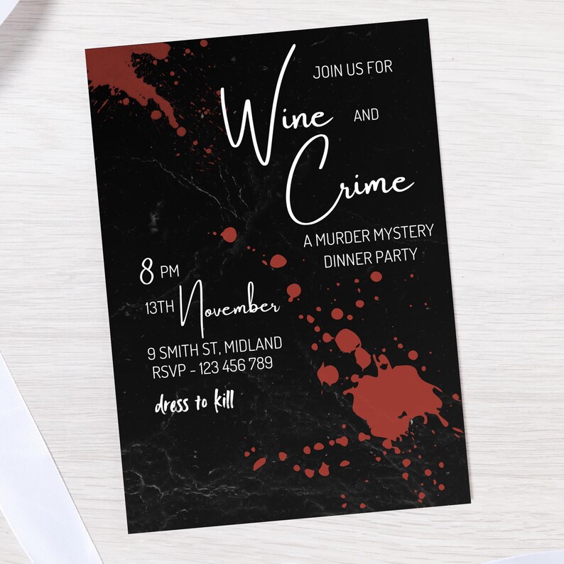 Murder Mystery Dinner Party Invitation | Instant Download Template ...