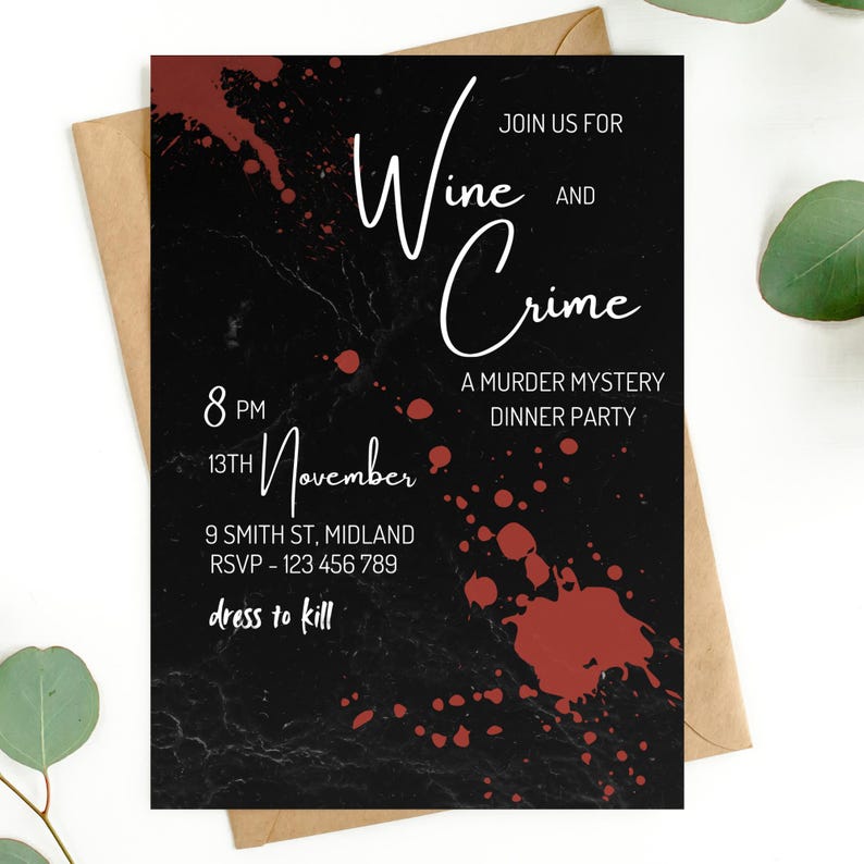 Murder Mystery Dinner Party Invitation | Instant Download Template ...