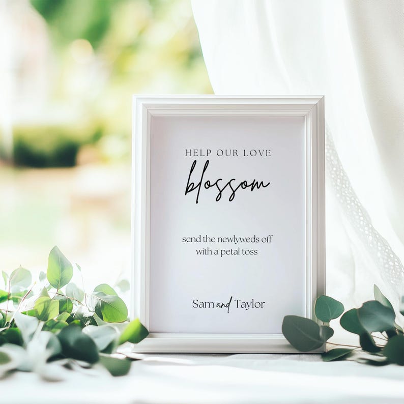 Petal Toss Sign Template, Wedding Send off Sign, Petal Toss Send Off ...