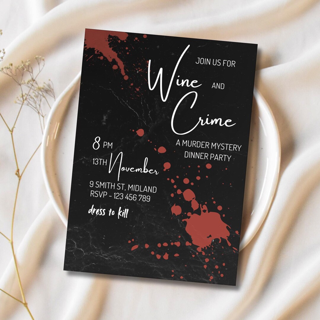 Murder Mystery Dinner Party Invitation | Instant Download Template ...