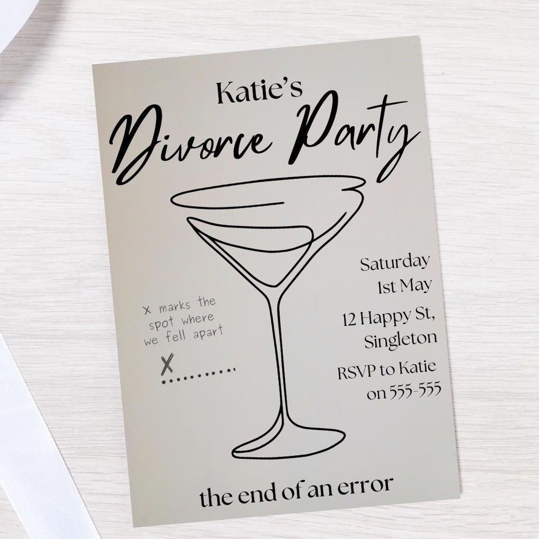 Simple Divorce Party Invite Template With Swift Themes Easy to Edit ...