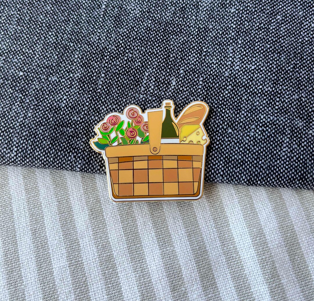 Picnic in Paris Enamel Pin | Flower Enamel Pin | French Enamel Pin ...
