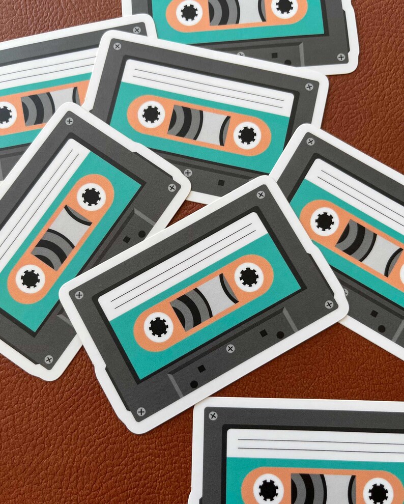 Cassette Tape Sticker | 80's Sticker | Music Sticker | Boom Box Sticker ...