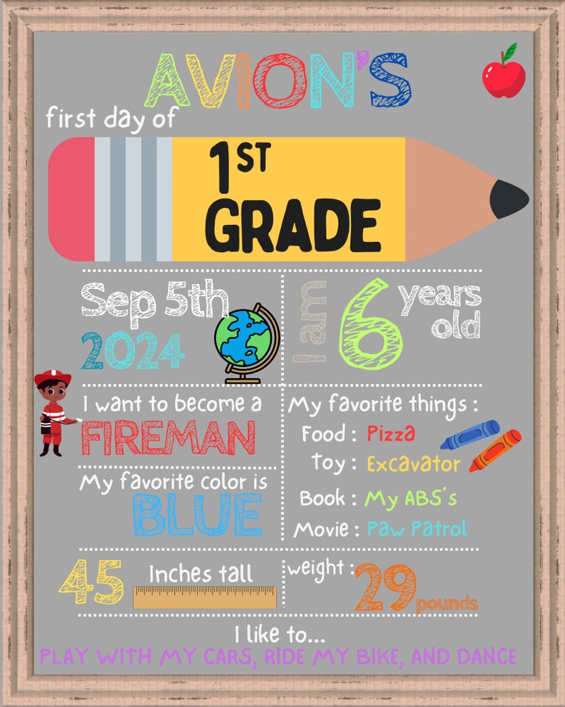 First Day of School Printable Back to School Sign, Back to School ...