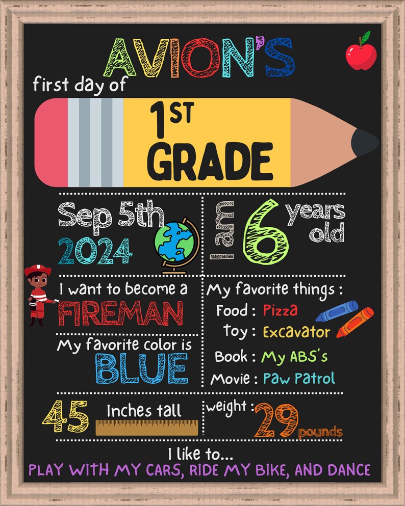 First Day of School Printable Back to School Sign, Back to School ...