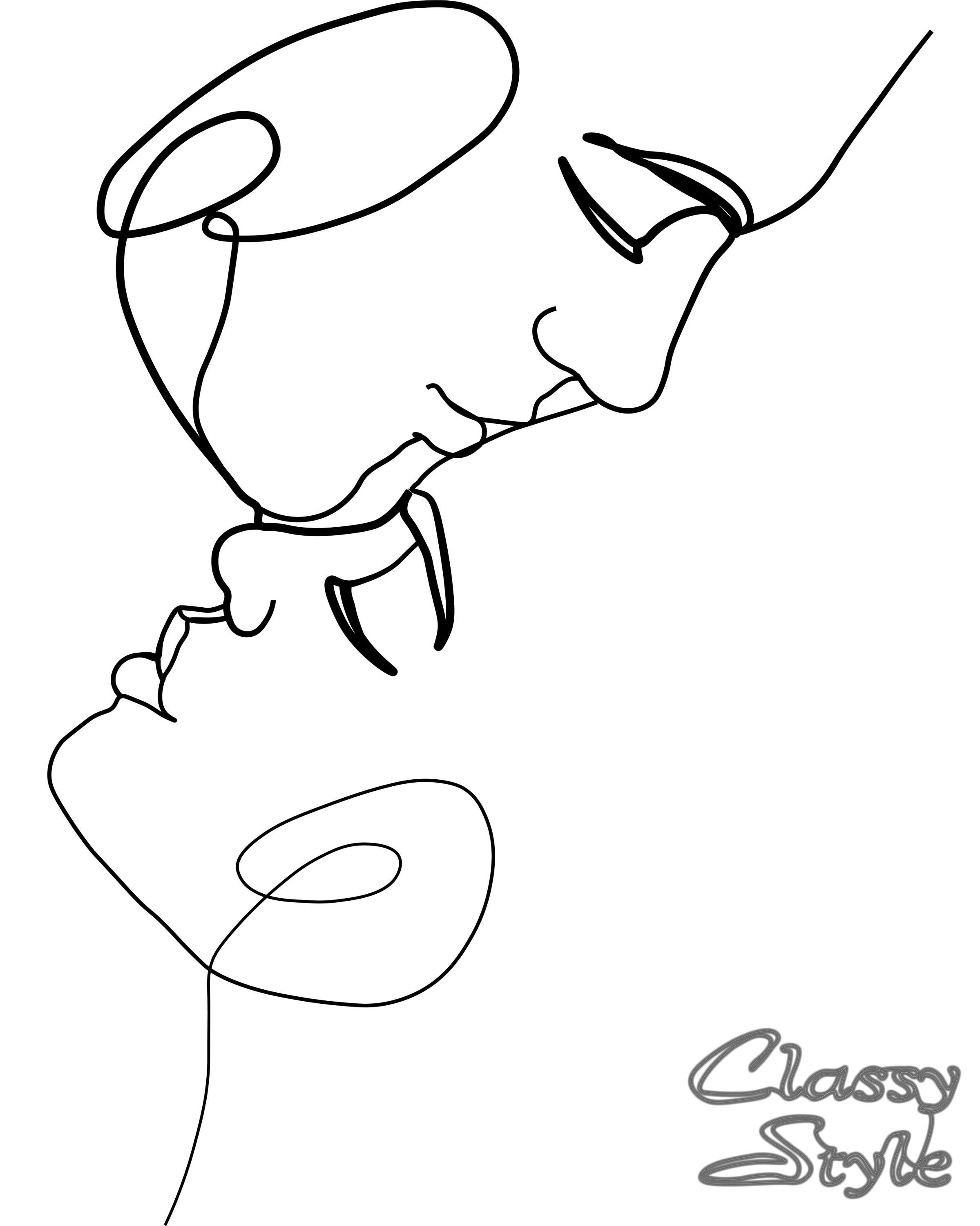 Custom One Line Drawing, Simple Line Art, Commission Portrait, Download ...