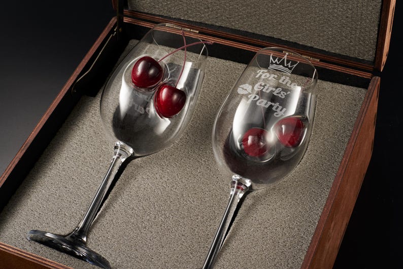 Glass Cherry Cup Set, Red Embed Drinkware, Decorative Stemware ...
