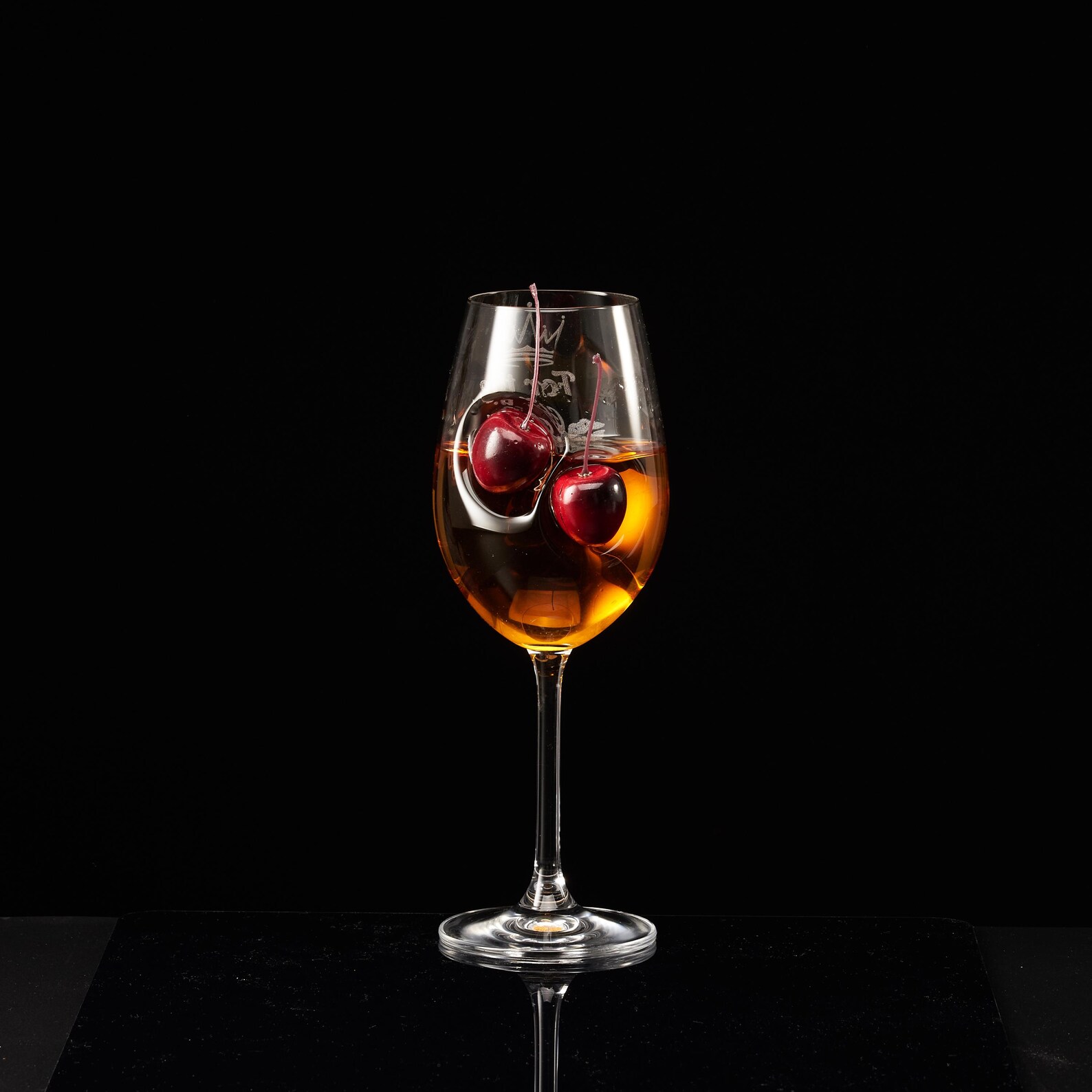 Personalized Cherry Wine Glass Set, Engraved Barware Gift, Embedded ...