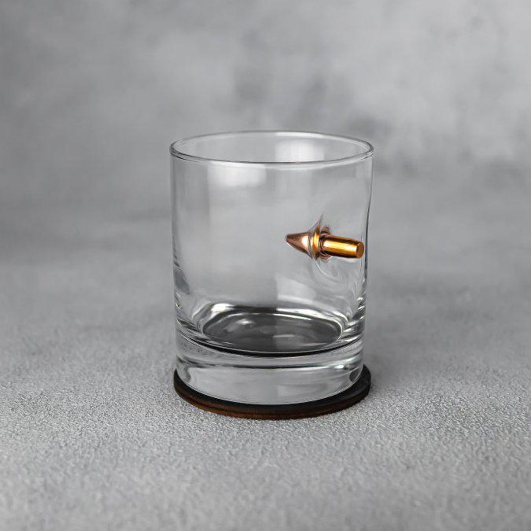 Bullet Whiskey Glass, Bulletproof Embedded Cup, Personalized Decanter ...