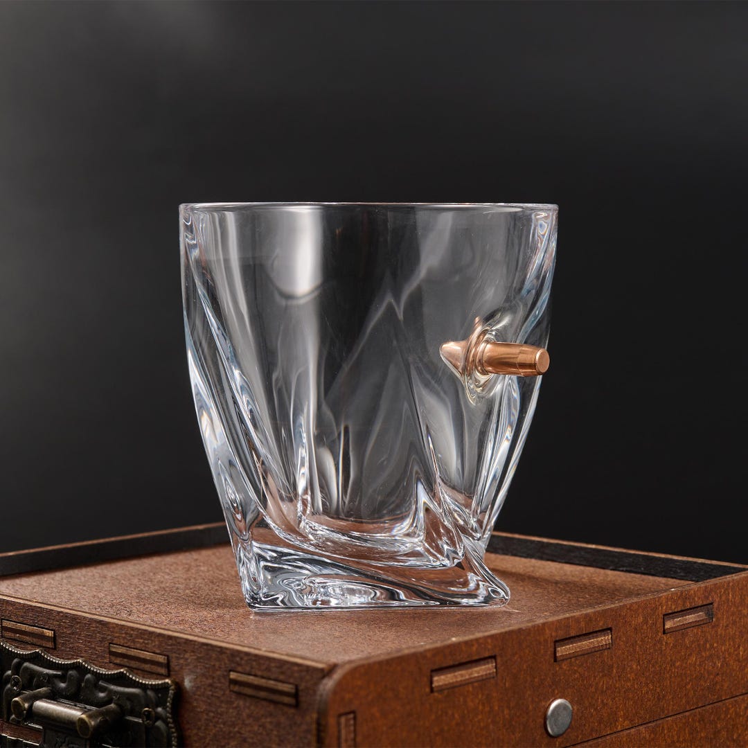 Bullet Whiskey Glasses Set, Crystal Decanter Bar Kit, Bourbon Drinking ...