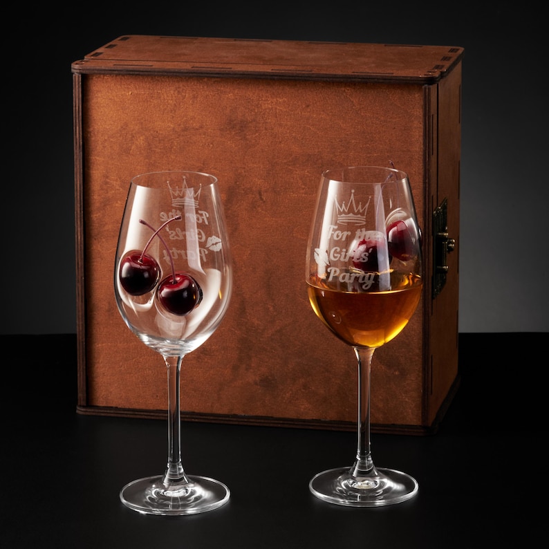Stunning Wine Glasses, Wine Glasses Set With Cherry, Custom Wine Glass ...