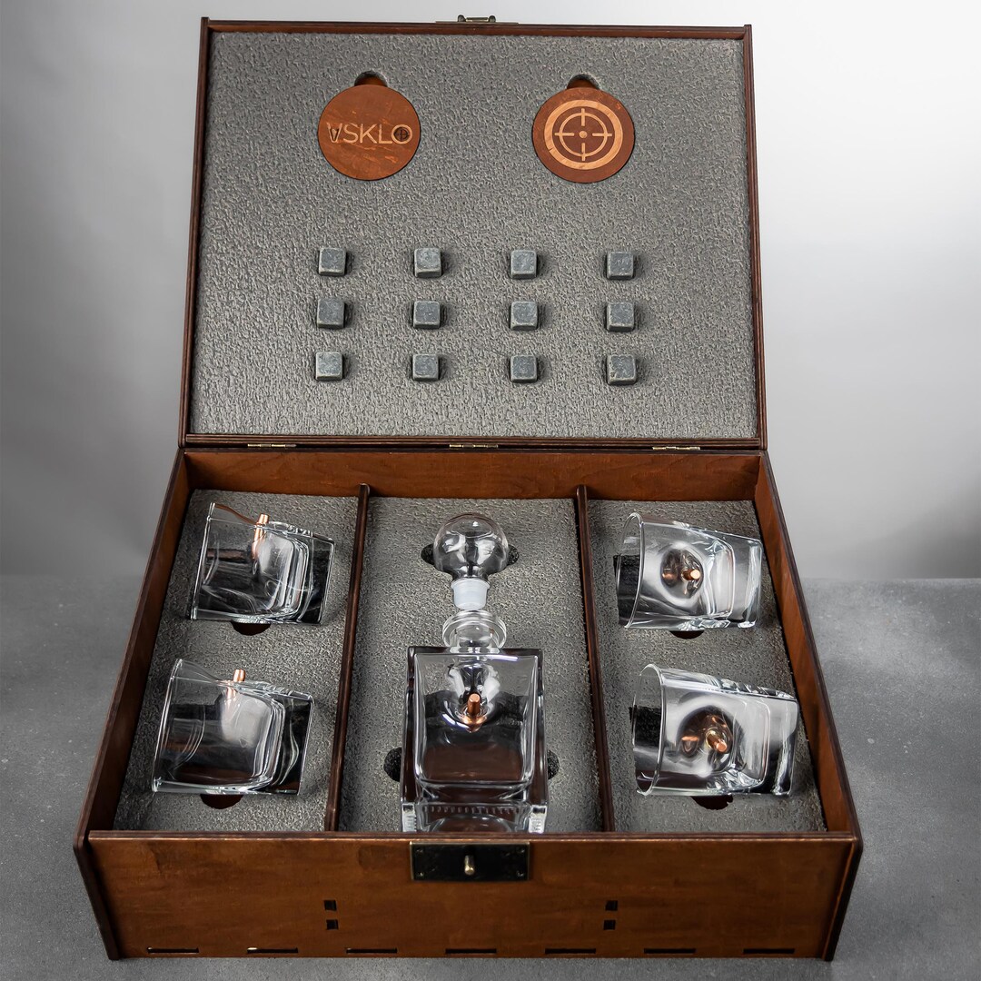 Customized Whiskey Decanter Set With Bullet - Grandma Gift for Him ...