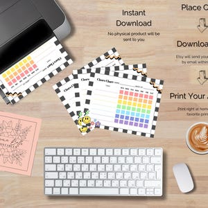 Groovy Checkered Chore Chart Printable - Kid's Printable Chore Chart ...