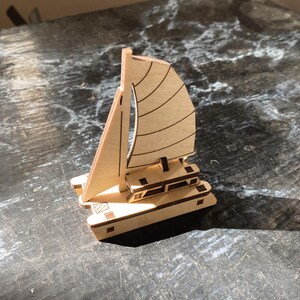 Barco de vela / Corte láser / Archivo SVG, DXF, CDR, LBRN de 4 mm y 3 ...