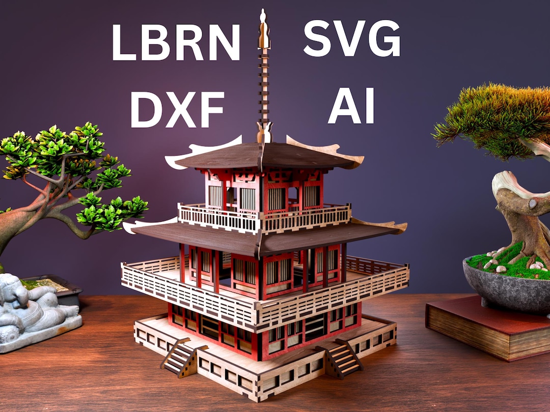 Laser Cut Japanese Pagoda | Japanese Temple Kit | Lbrn Svg Dxf Cdr Ai ...