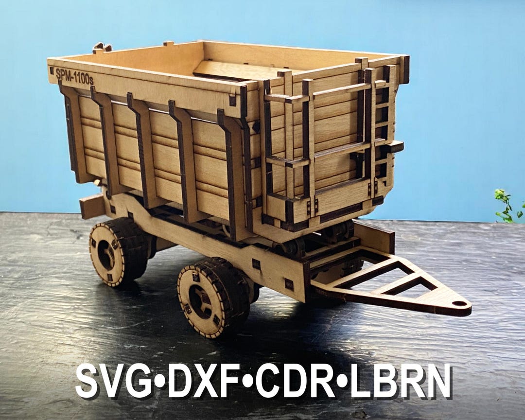 Trailer Laser Cut File | Box | Container | Svg, Dxf, Ai, Lbrn | 1/8in ...