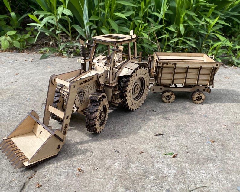 Laser Cut Tractor Set: Farming Machinery Model (digital Download) - Etsy