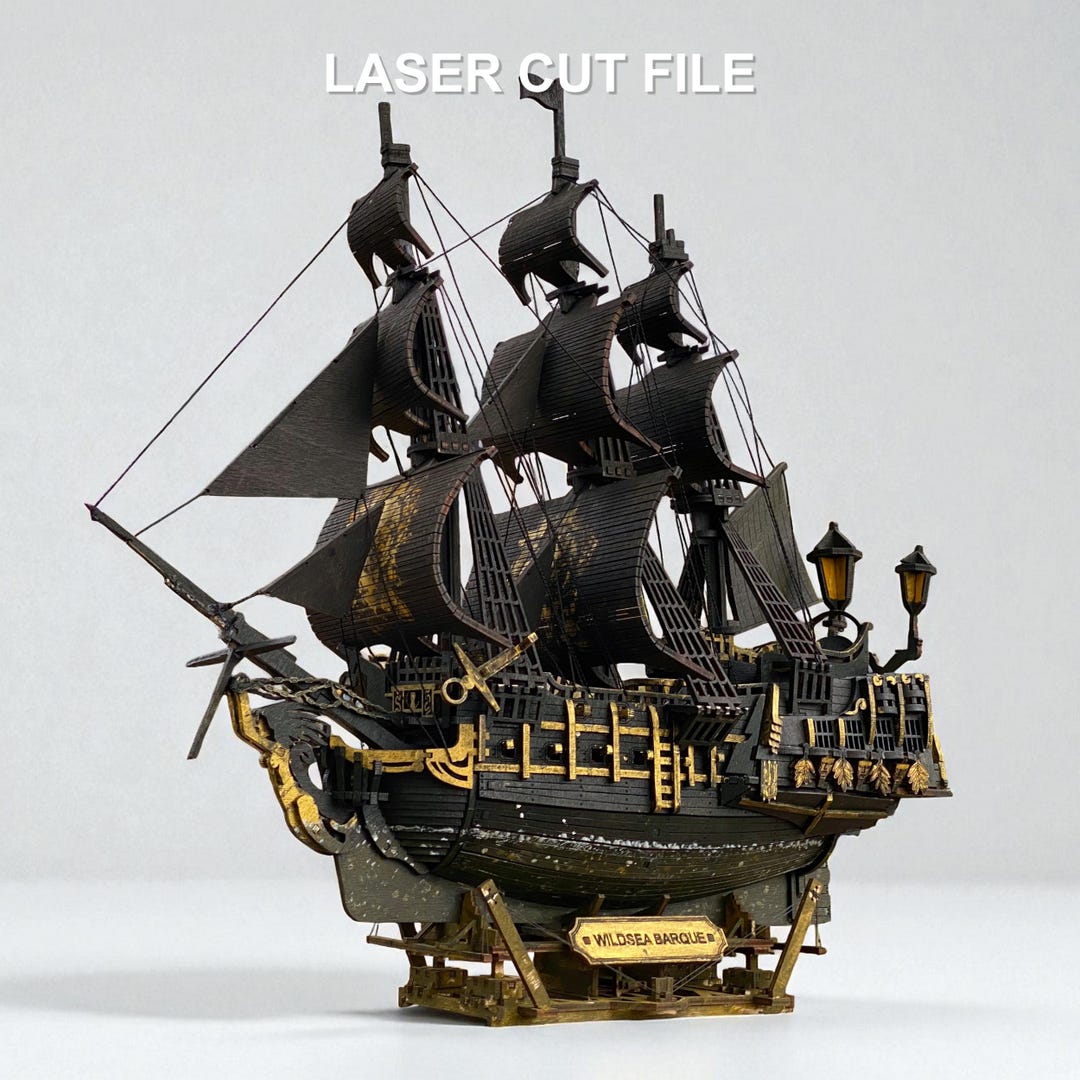 Pirate Ship Laser Cut File | 660+ Parts - Etsy