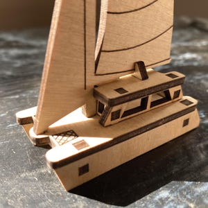 Barco de vela / Corte láser / Archivo SVG, DXF, CDR, LBRN de 4 mm y 3 ...