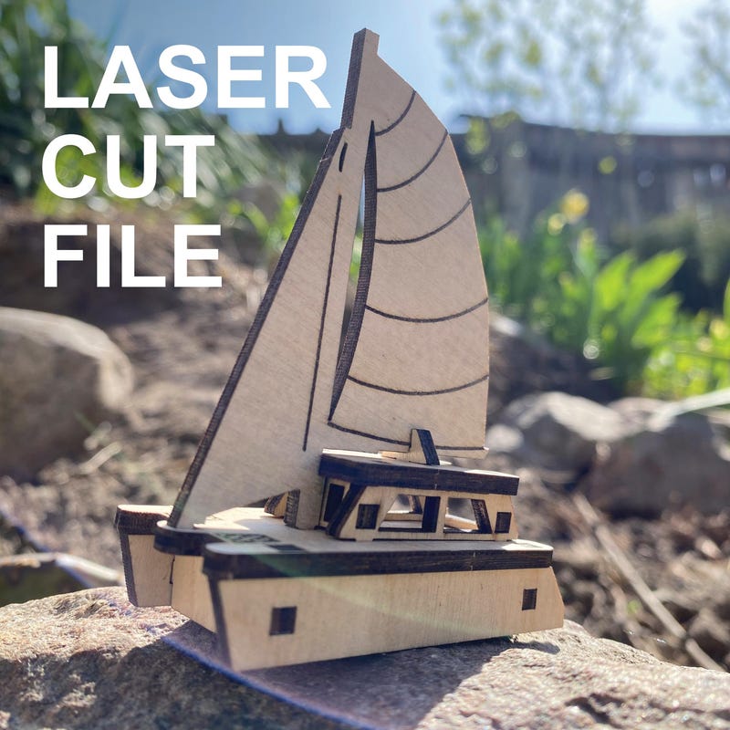 Model Boat Laser Cut File - Etsy