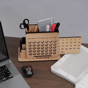 Desk Organizer Calendar| Office | Storage With Pen Holder | 4.5mm, 4mm ...