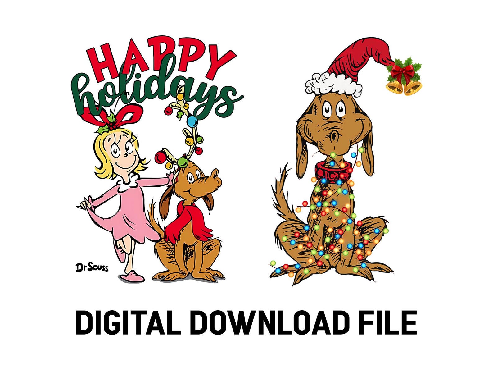 The Grinch Movie Png, Grinch Png, Cindy Lou Happy Holidays Png, Cindy ...