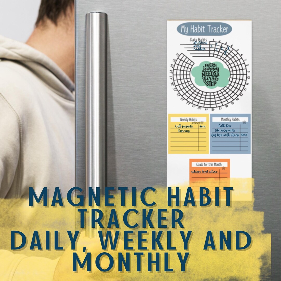 Habit Tracker Magnetic Notepad – Daily, Weekly & Monthly Habit Planner ...