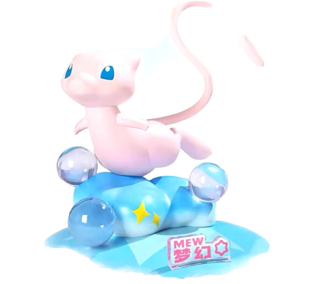 Vintage 2004 11cm Pokemon Anime Action Figure Mew on Moon Scene ...