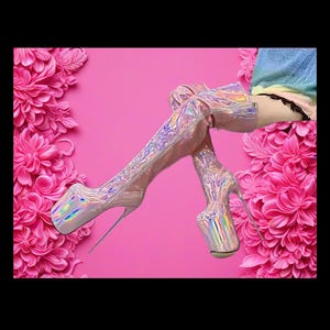 Vintage Over the Knee Long Boots Platform Stripper Shoes Women 20cm ...