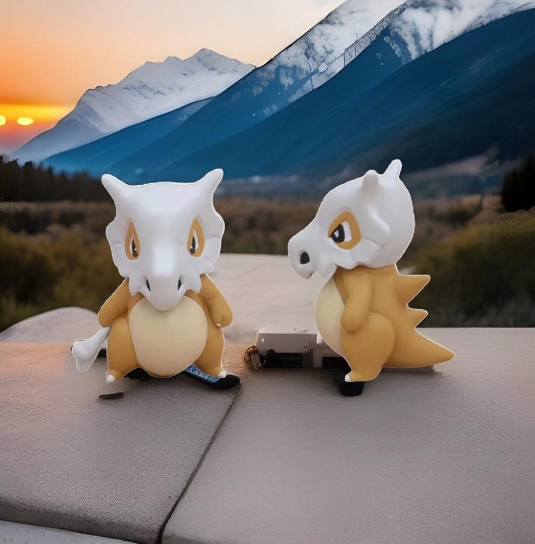 Vintage 1998 Pokemon Anime Figure Pocket Monsters Cubone 8cm Cute ...