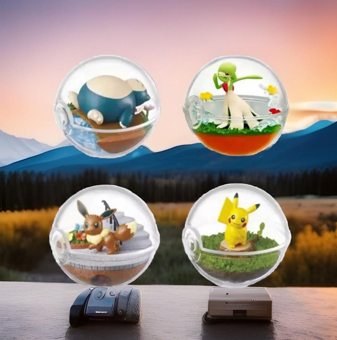 Vintage 3D Crystal Ball Figure Pokeball Led Light Base Gift Lamp ...