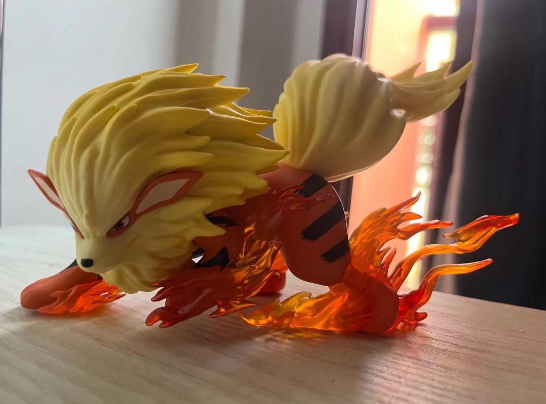 12cm New Vintage 1999 Pokemon Arcanine Action Figure Flaming Rare ...