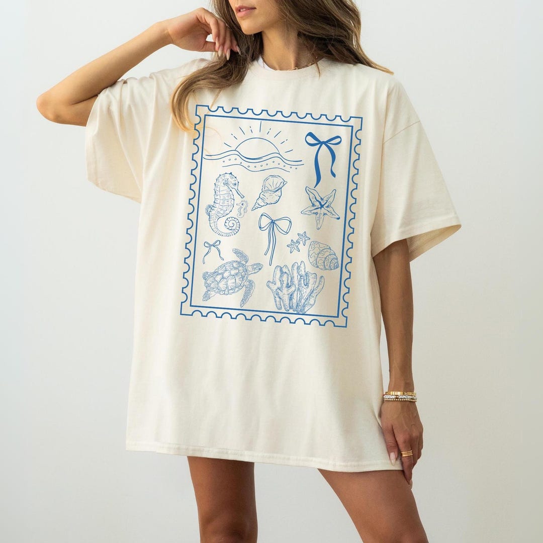 Coquette Seashell Shirt, Comfort Colors Coastal Summer Tee, Beachy ...