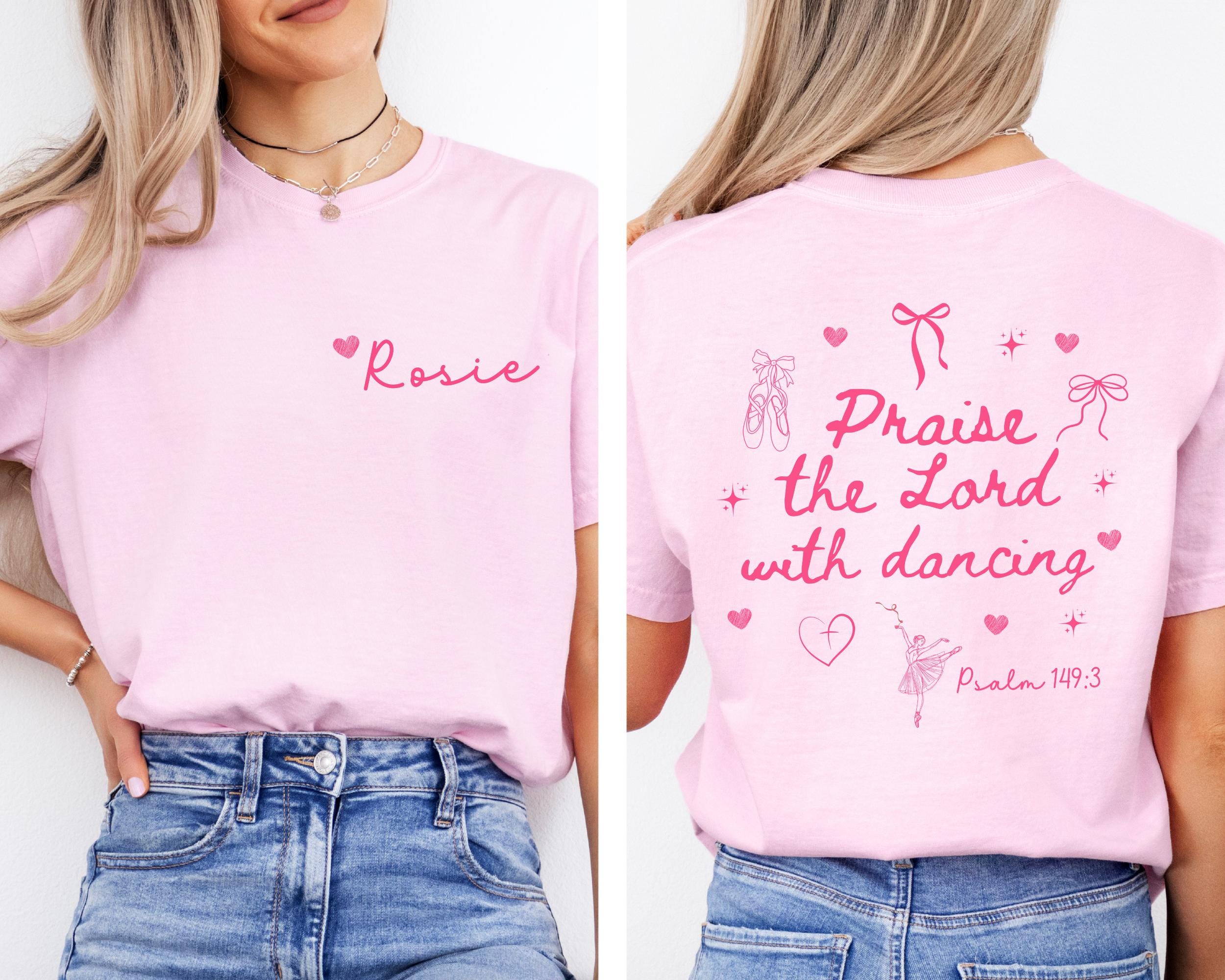 Praise the Lord With Dancing Bow Custom Shirt, Coquette Dance Ministry ...