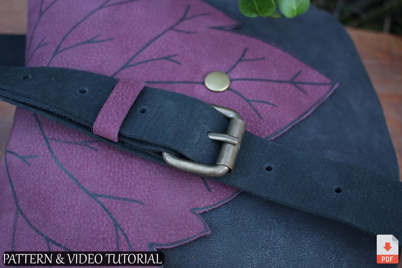 Leaf Shoulder Bag PDF Pattern: DIY Fantasy Leather Bag (video Tutorial ...
