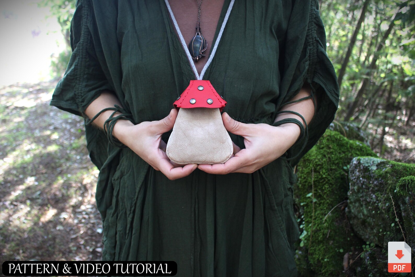 Mushroom Pouch DIY Tutorial and PDF Pattern | Coin Pouch, Crystal Bag ...