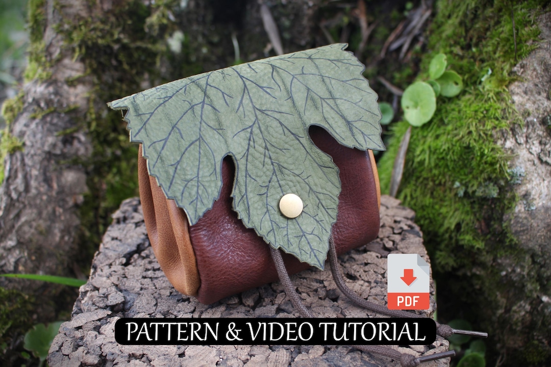 Leaf Belt Pouch DIY Pattern: Leather & Vegan Cosplay Waist Bag (PDF ...