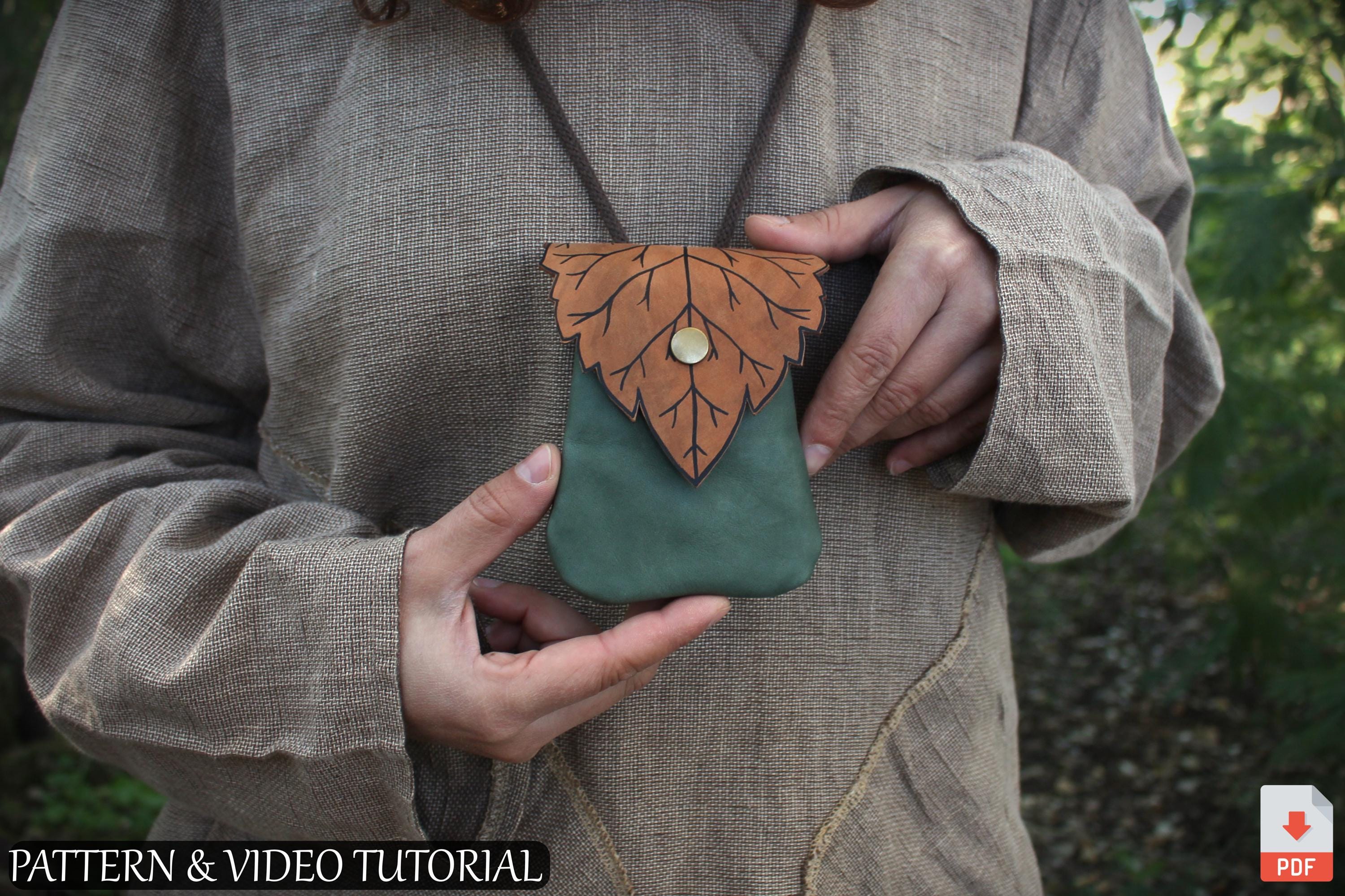 Druid Leaf Pouch PDF Pattern | Fantasy Craft, Cosplay, Spell Bag, Dice ...