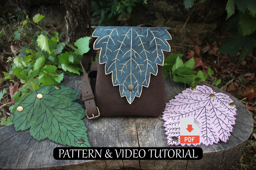 Leaf Bag PDF Pattern: Interchangeable Flap Purse, Cosplay & Ren Faire ...