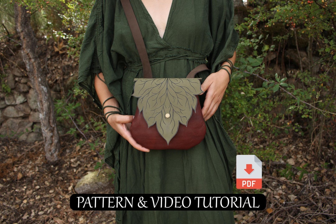 Leaf Shoulder Bag PDF Tutorial | Leather Pattern | Vegan Leather ...