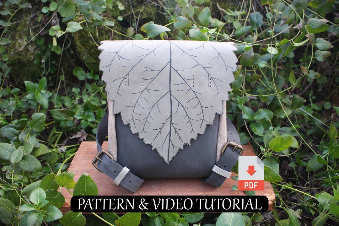 Leather Backpack Pattern PDF, Leaf Fairy Bag DIY, LARP Renaissance ...