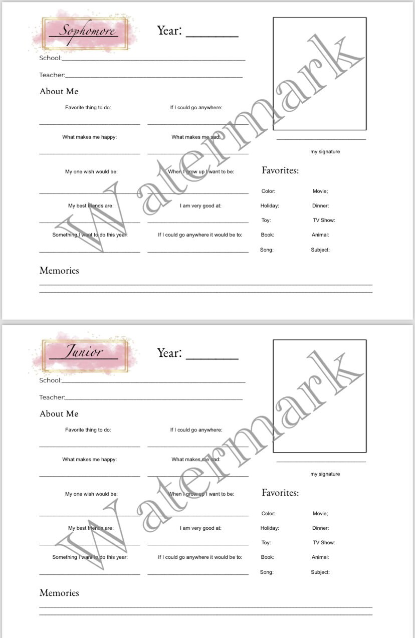 Printable Cover Sheets for Child’s School Milestone File Box - Etsy