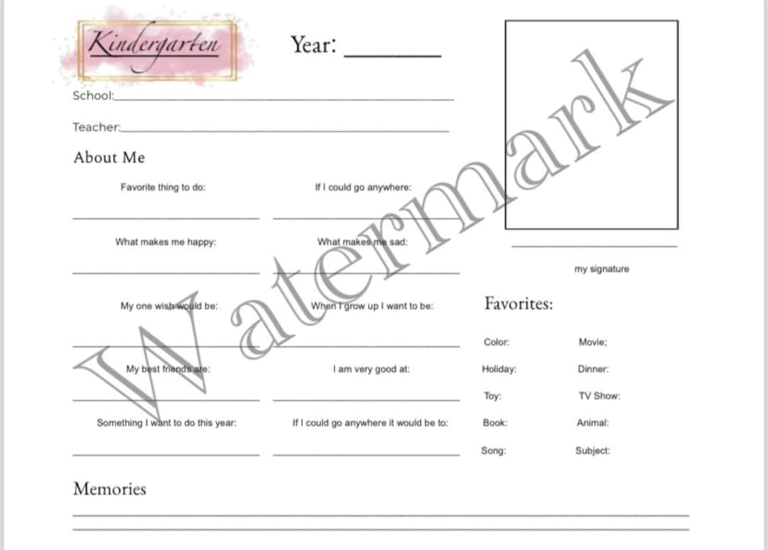Printable Cover Sheets for Child’s School Milestone File Box - Etsy