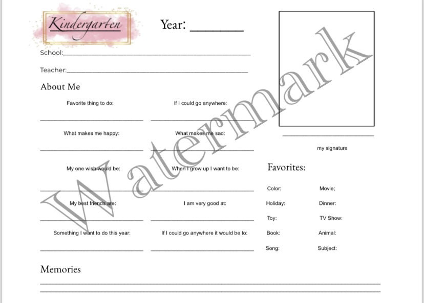 Printable Cover Sheets for Child’s School Milestone File Box - Etsy
