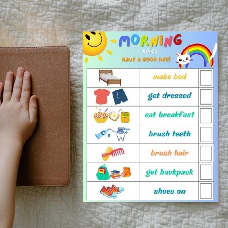 Bedtime Routine for Kids, Morning Routine Checklist, Printable ...