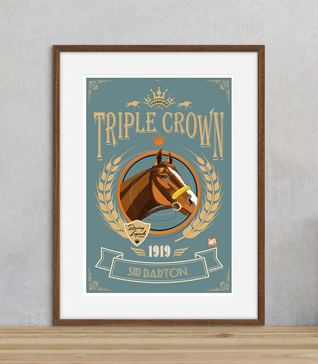 Sir Barton Triple Crown Winner 1919 Vintage Poster Design Original ...
