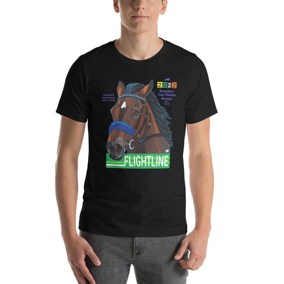 Unisex T-shirt Flightline Horse Breeders' Cup Classic 2022 Winner Horse ...
