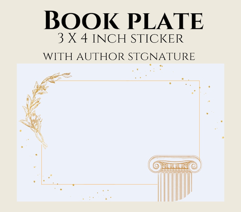 Book Plate Gold and Blue - Etsy