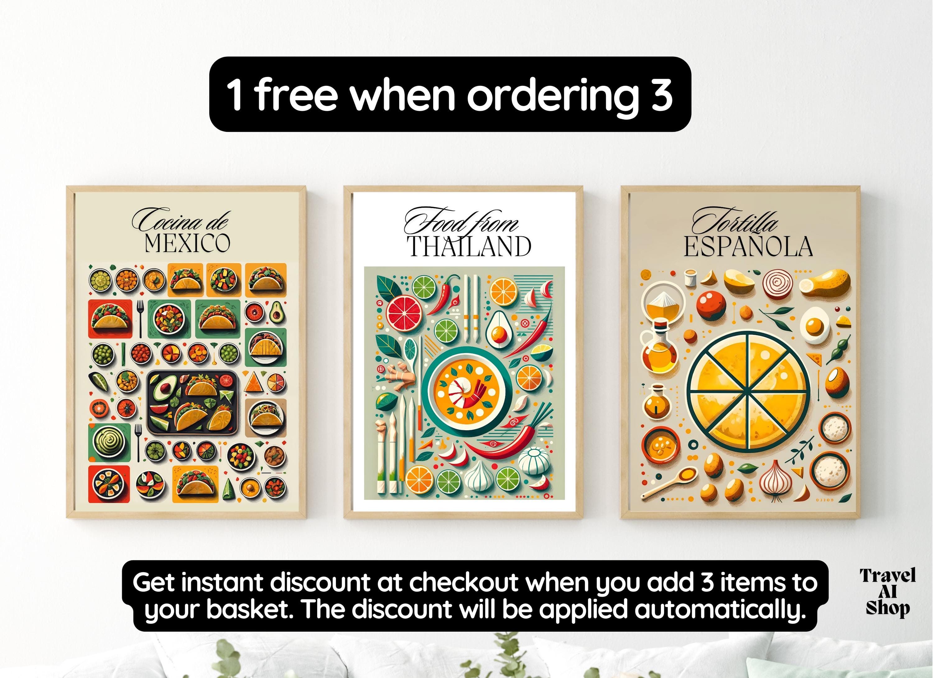 Mexican Food Poster, Mexico Food Lovers Print, Minimalist Wall Decor ...